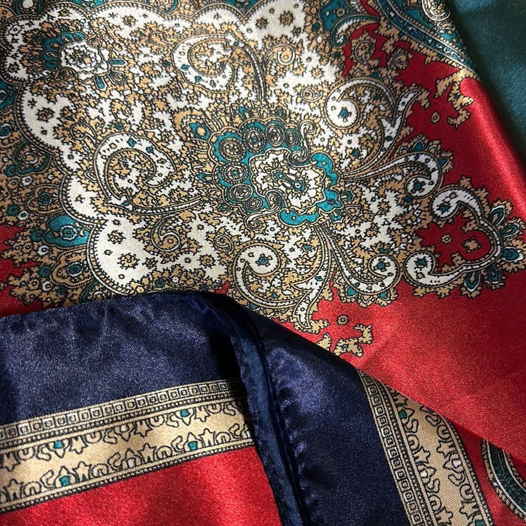 Navy & Red Print Wild Rag – Wild Rose Country