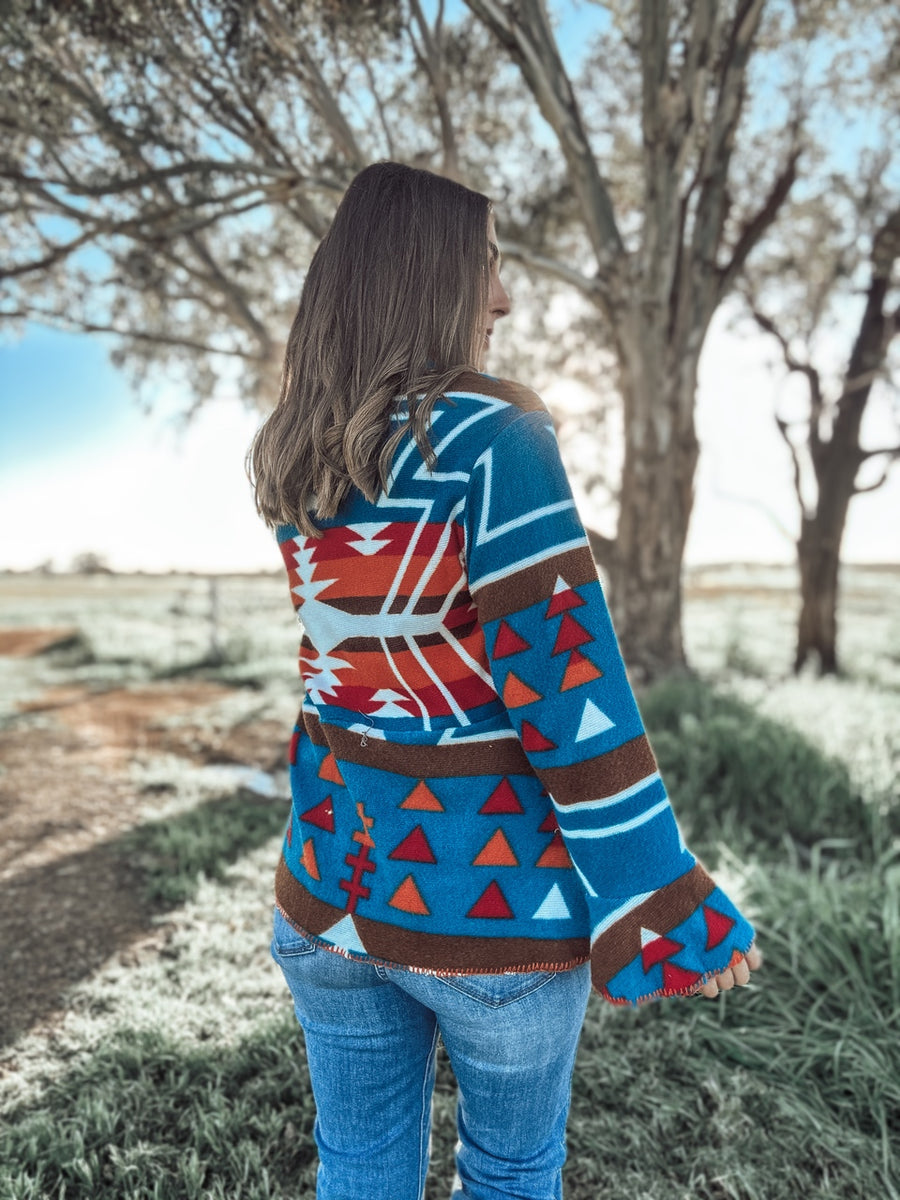 Kassie Aztec Lapel Bell Sleeve Jacket – Wild Rose Country