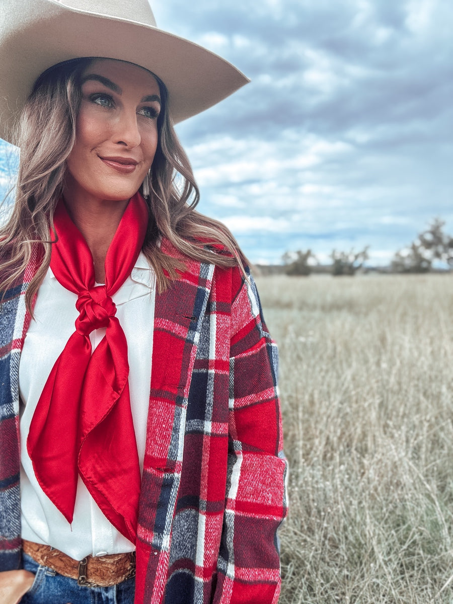 Red Solid Wild Rag – Wild Rose Country