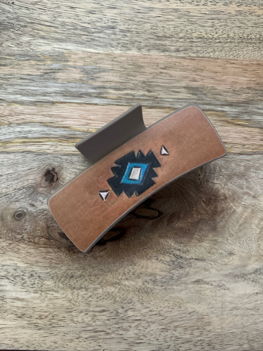 Tan Aztec Hair Clip – Wild Rose Country