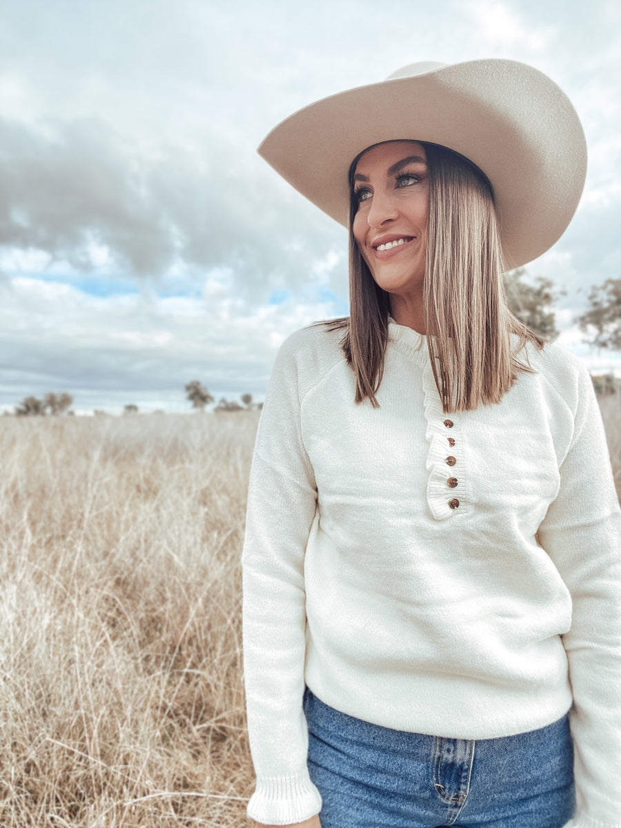 Mallorie Off White Knit Top – Wild Rose Country