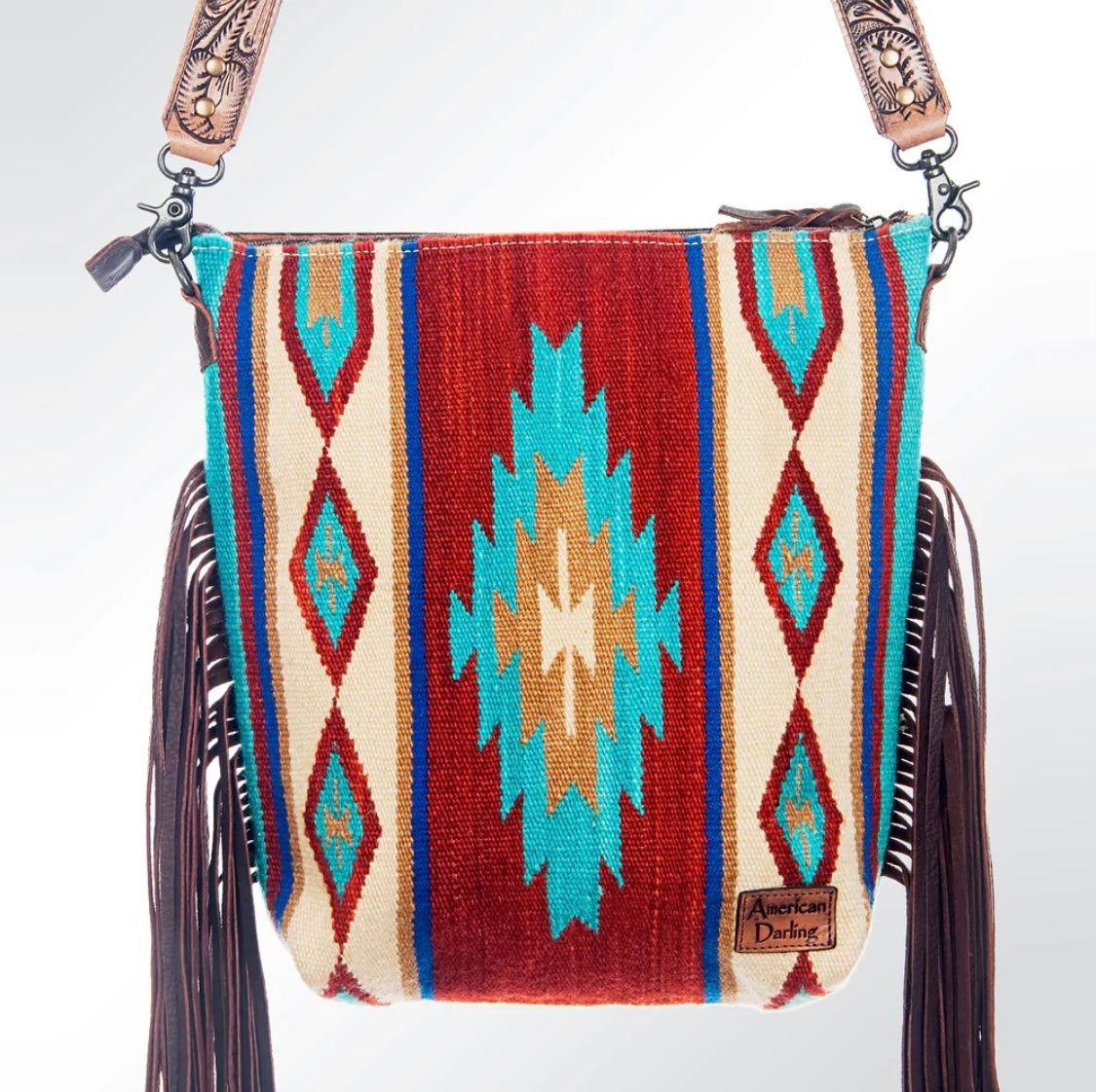 Burgundy Saddle Blanket Tooled Bag – Wild Rose Country